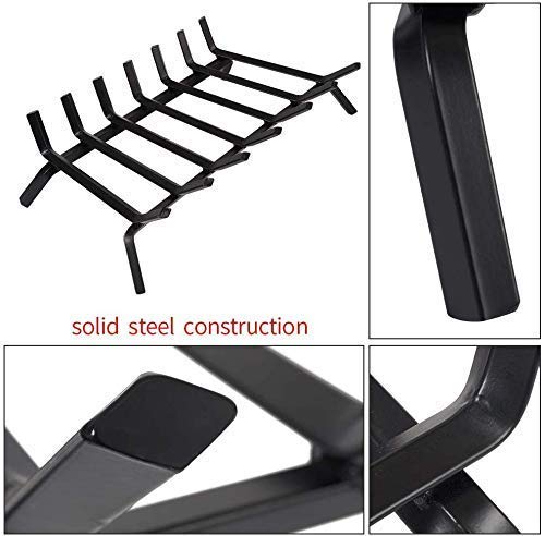 Amagabeli Fireplace Bellows 15.5"x 7" Bundle Black Wrought Iron Fireplace Log Grate 30 inch