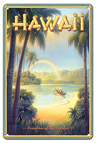 Hawaii Retro Metal Tin Sign Vintage Sign for Home Coffee Garden Wall Decor 8x12 Inch
