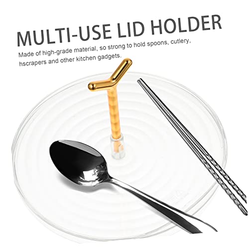 Anneome Lid Rack Ladle Holder Desktop Decor Cooking Utensils Holder Cabinet Lid Dish Serving Stand Pot Lid Stand Kitchen Nail-free Lid Holder Kitchen Lid Support Decorative Lid Holder
