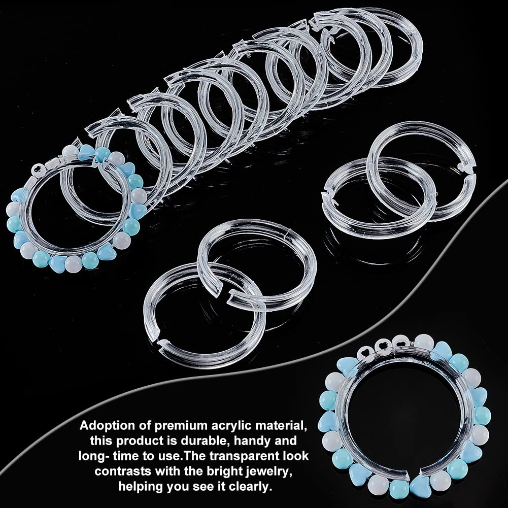 PH PandaHall 20pcs Clear Acrylic Bracelet Displays Stands, Round Bangle Organizer Rack Transparent Shelf Shelves Jewelry Holder Showcase Shelf Bracelet Display Holders for Selling Storage