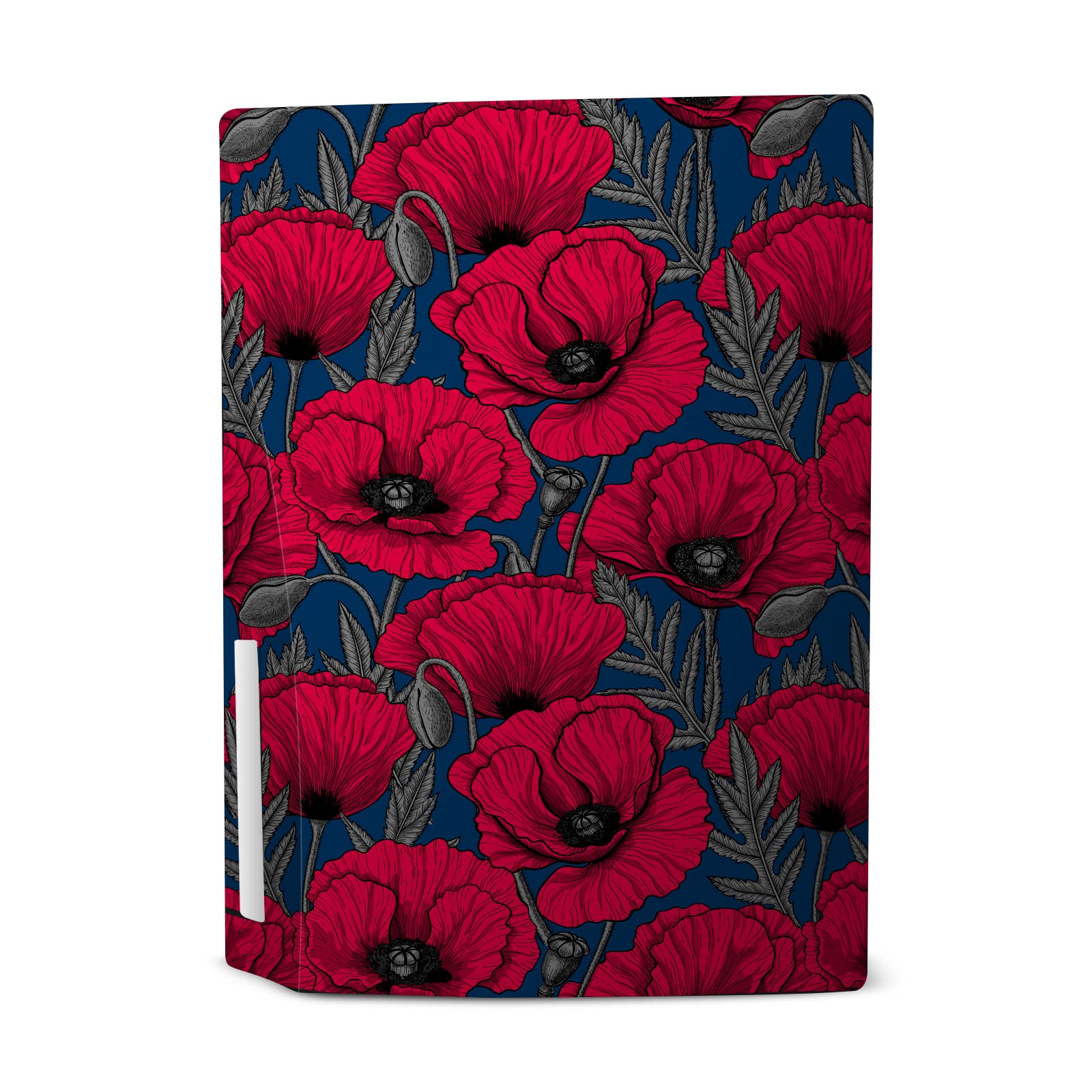 Head Case Designs Officially Licensed Katerina Kirilova Night Poppy Garden Patterns Vinyl Faceplate Gaming Skin Decal Compatible With Sony PlayStation 5 PS5 Disc Edition Console & DualSense Controller