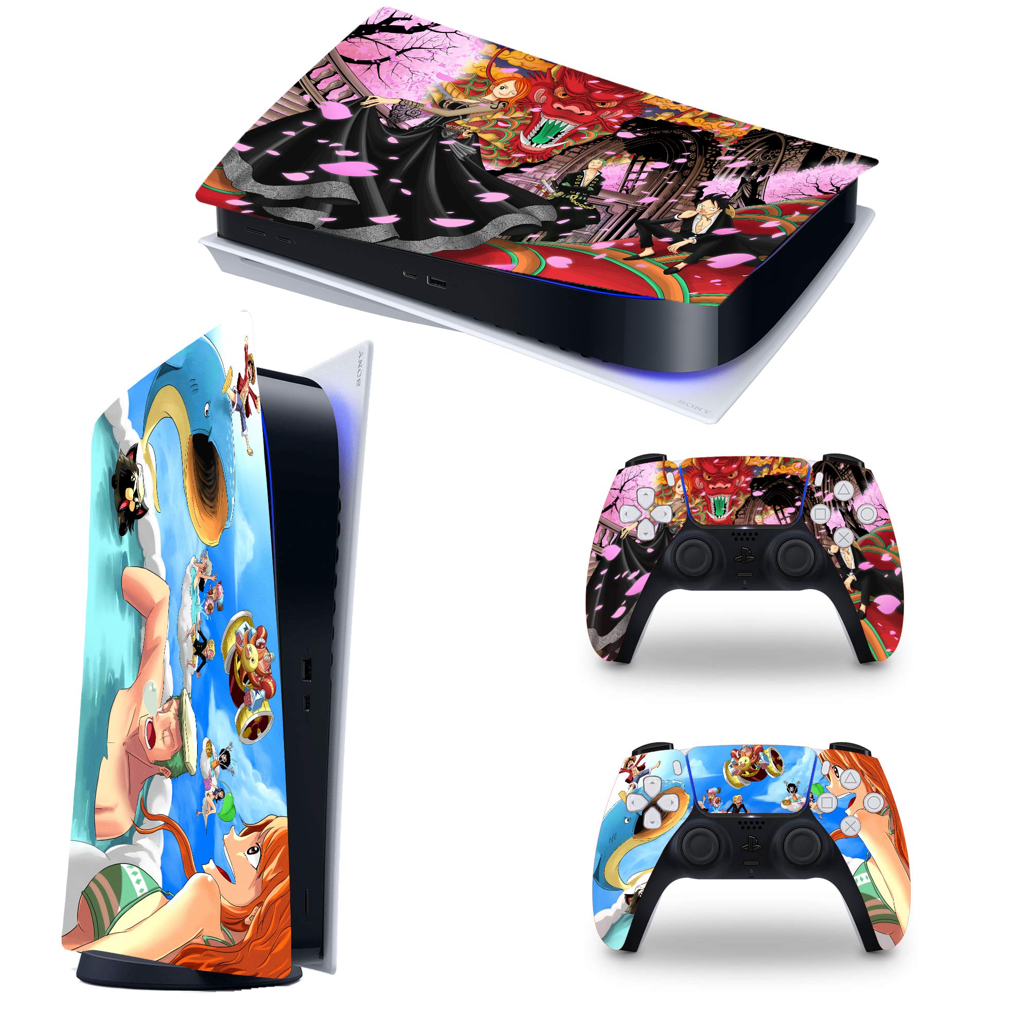 Anime Pirate King PS5 Standard Edition Console and Controller 5 Controller Skin Set - PlayStation 5 Vinyl