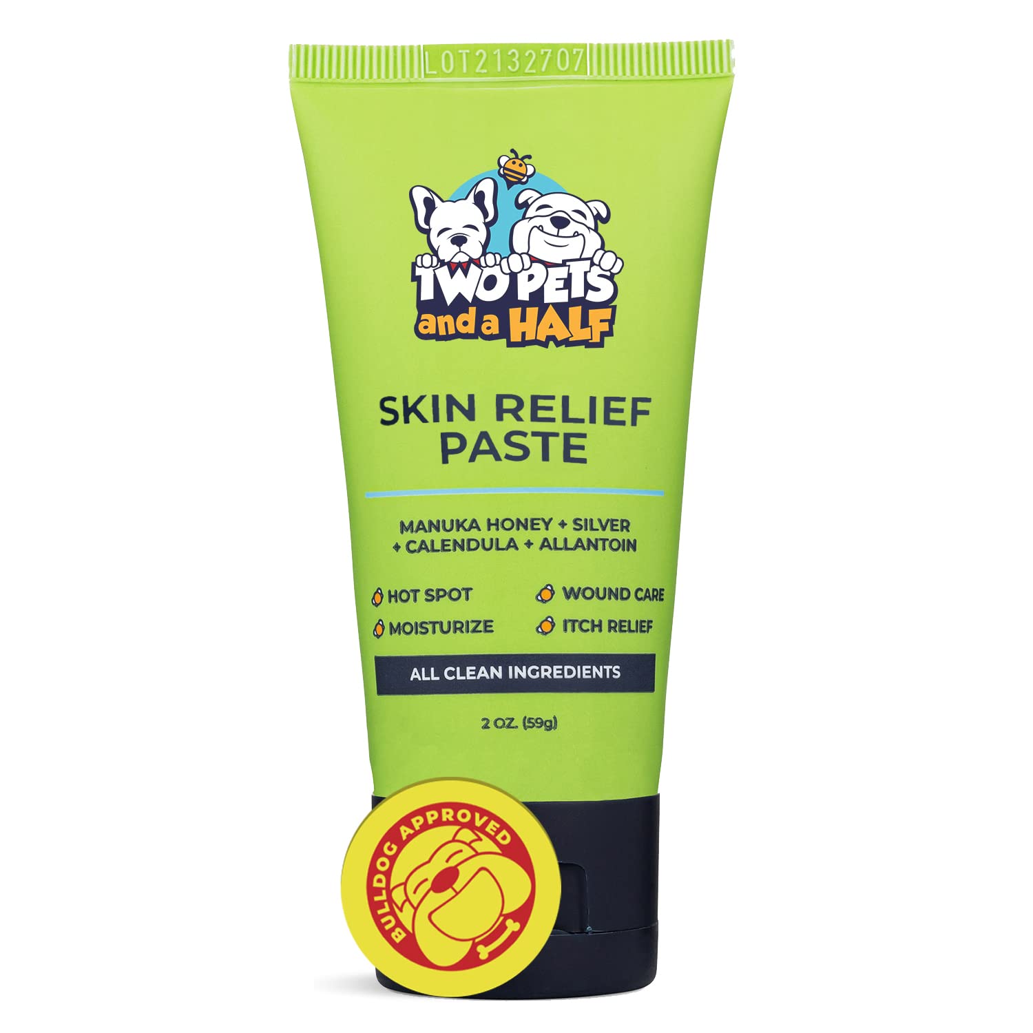 Bulldog Hot Spot Treatment 2Oz-Wound Care Ointment w/Silver & Honey-French Bulldog Itch Relief for Allergy,English Bulldog Lotion for Dry Skin and Healing Balm-Skin Soother for Dog-Lotion for Dry Skin