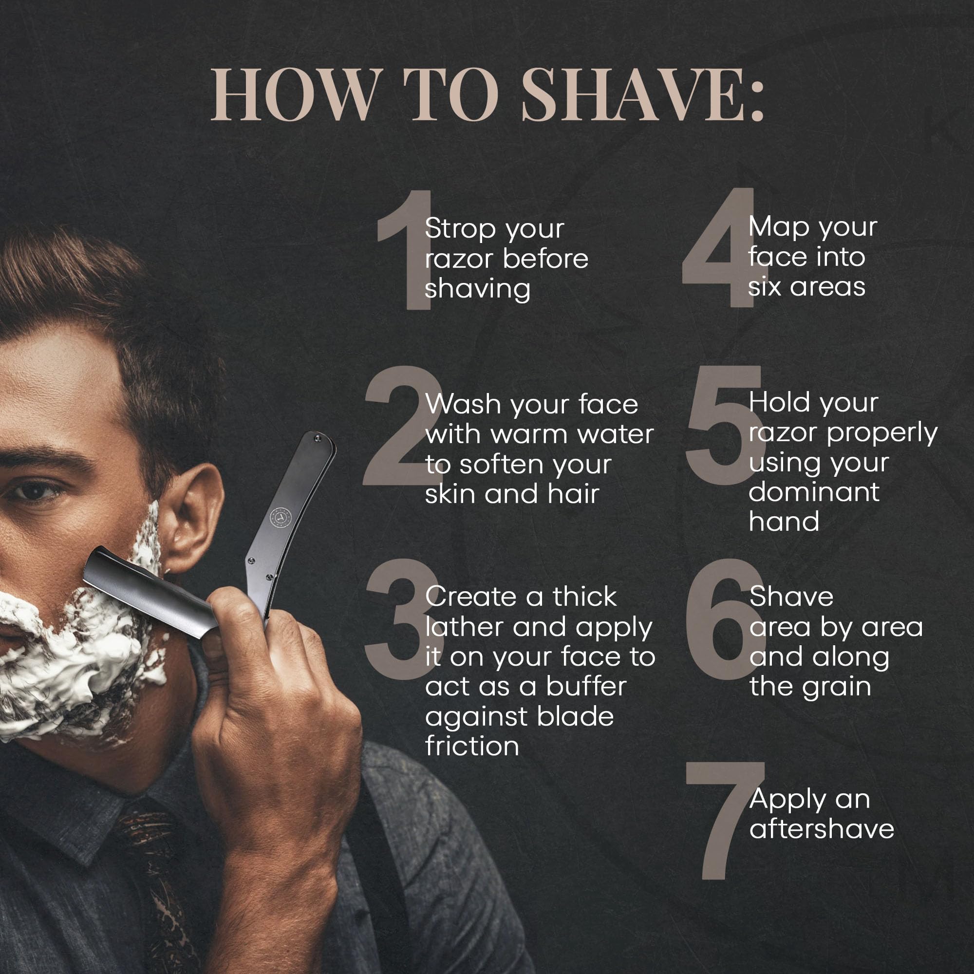Naked Armor Straight Razor Kit - Shave-Ready Japanese Stainless Steel Blade, Complete Mens Shaving Kit, Straight Razor Shaving Kit for Beginners with Shaving Soap, Brush, Strop, Gift Box (Metallic)