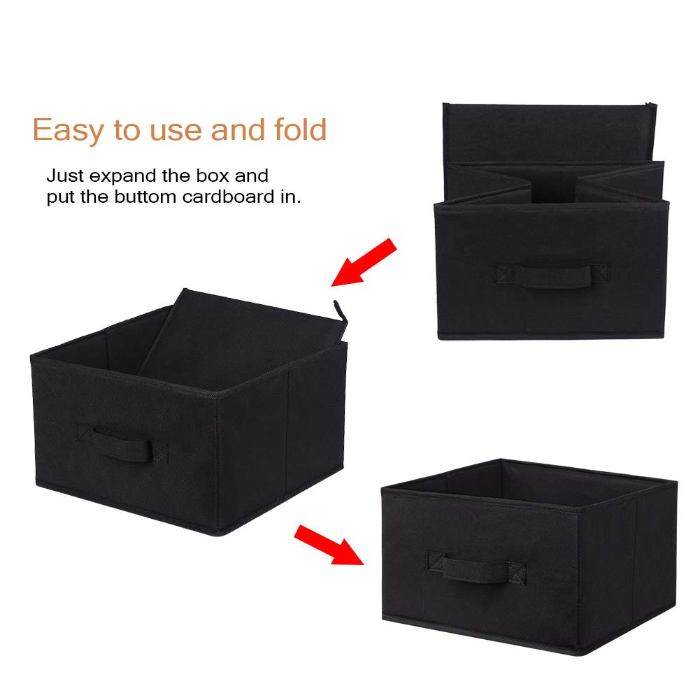 Aoolife Foldable Fabric Closet Drawer Organizer,Cube Storage Bins with Handle,Storage Cubes Basket Units in to storage Clothing, T Shirts, Leggings,Underwear, Bras, Socks and more- Set of 2