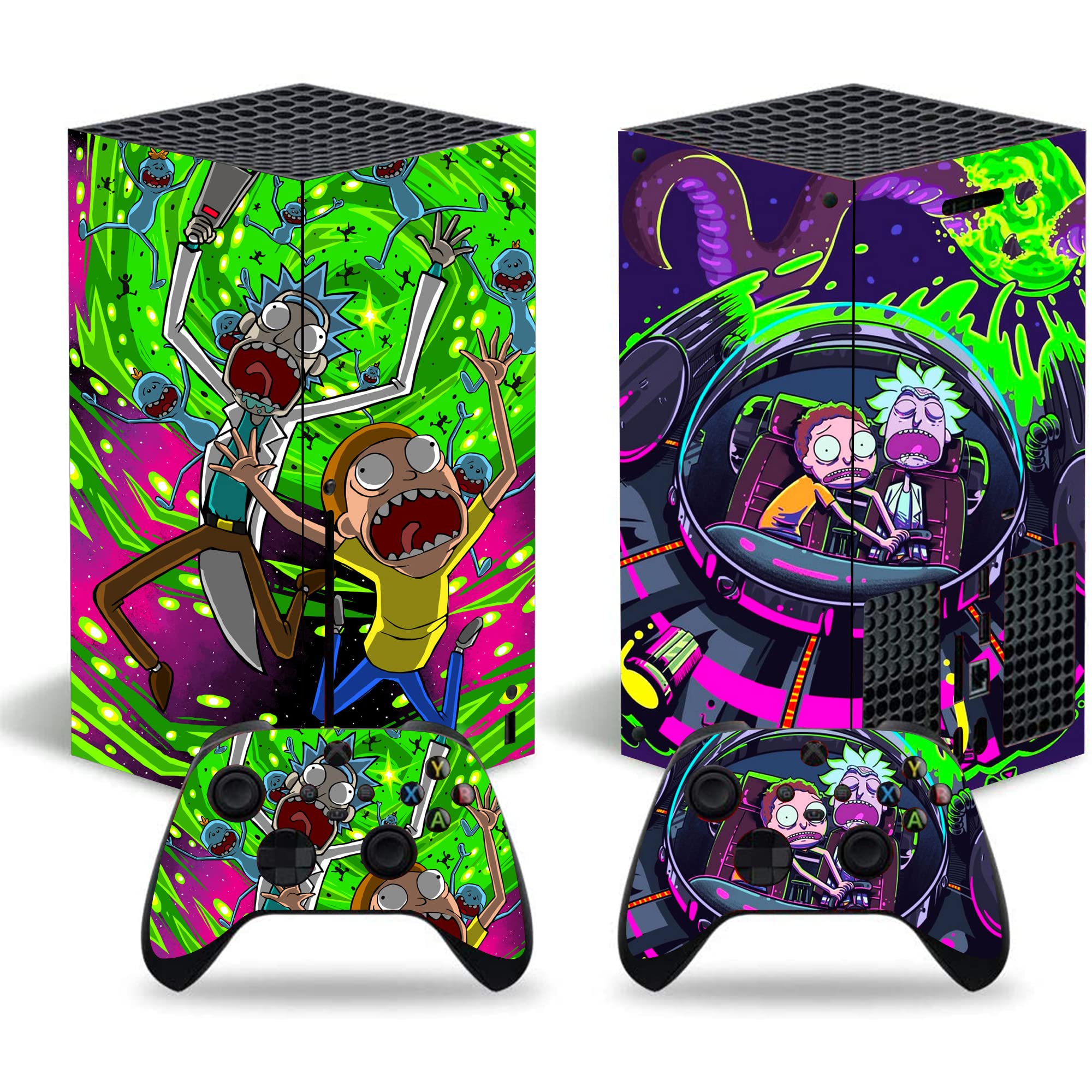 Anime X-Box Series X Skin Set,Cartoon Protector Wrap Cover Protective Faceplate Full Set Compatible with X-Box Series X Console and Controller Skins…