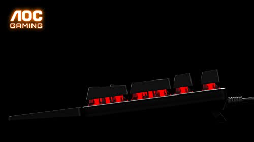 AOC Gaming Full RGB Mechanical Keyboard, 104-Key Outemu Blue Switches, Full NKRO, Detachable Wrist Rest, Light FX RGB, G-Menu Software (GK500)