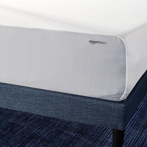 Amazon Basics Memory Foam Mattress, Soft Plush Feel, 12 Inch, King, White/Grey
