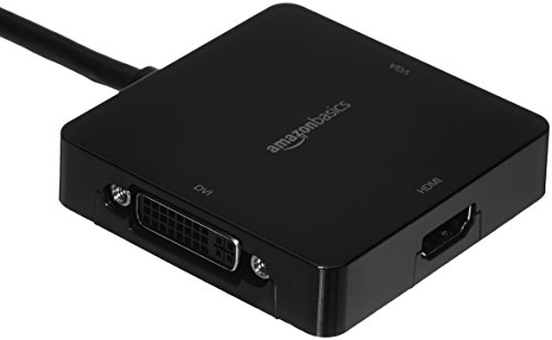 Amazon Basics Mini DisplayPort to HDMI DVI VGA Display Adapter - Black