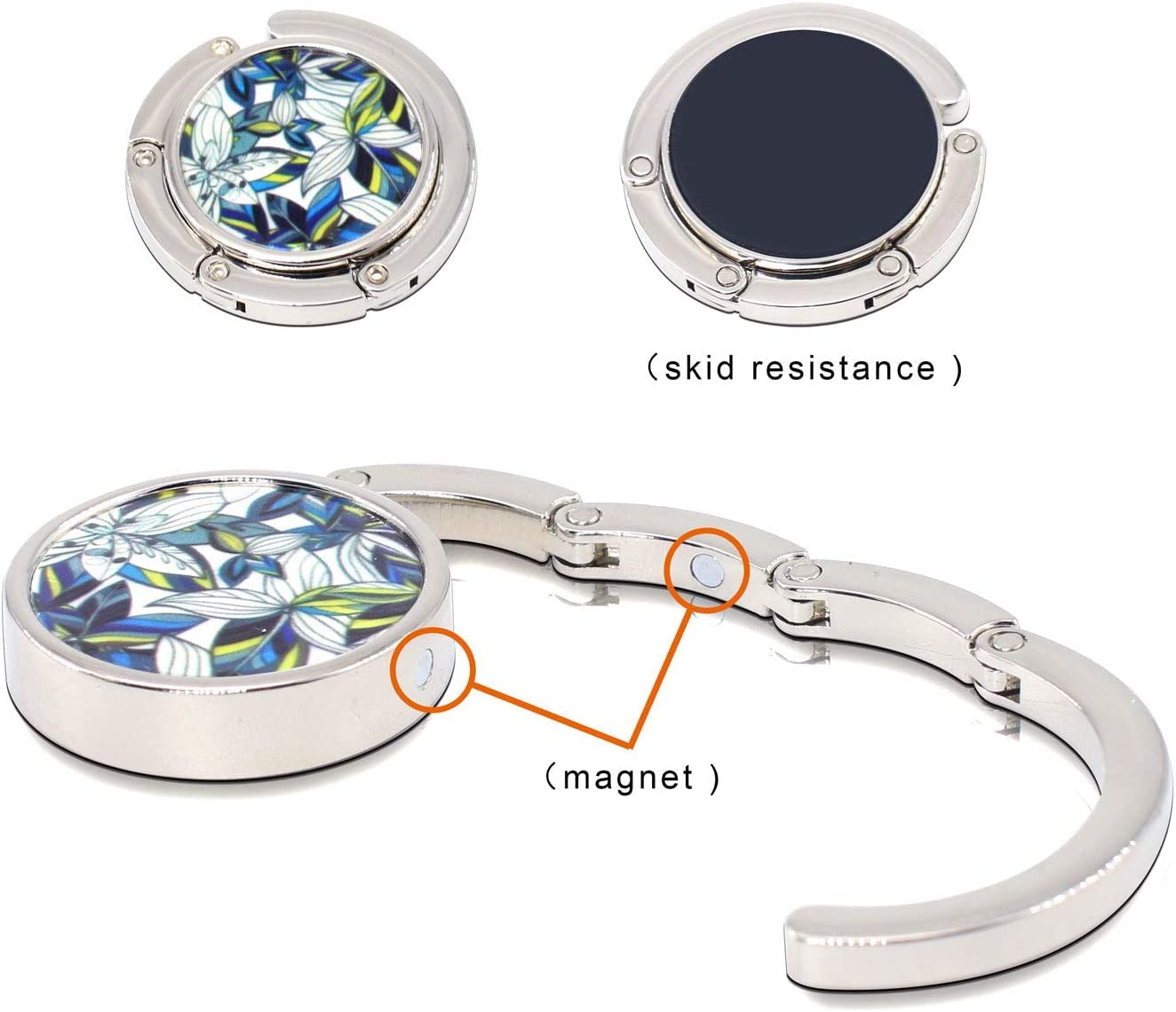 BEAVOING Purse Hanger, Foldable Purse Hook Set of 6 Mixed Pattern Purse Table Hanger Womens Bag Purse Holder for Desk Tables