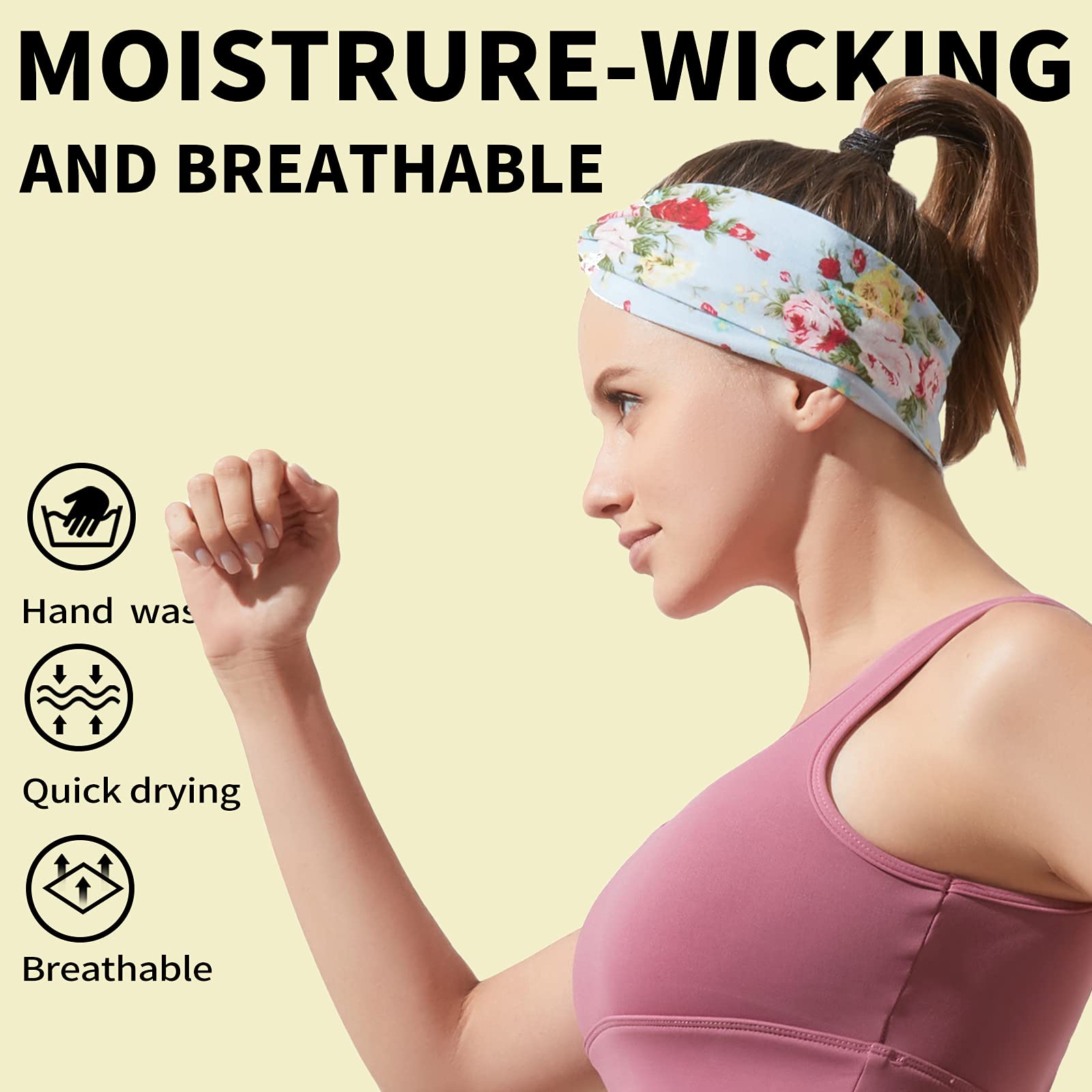 ADRIONE Thick Headbands for Women (8 Count)