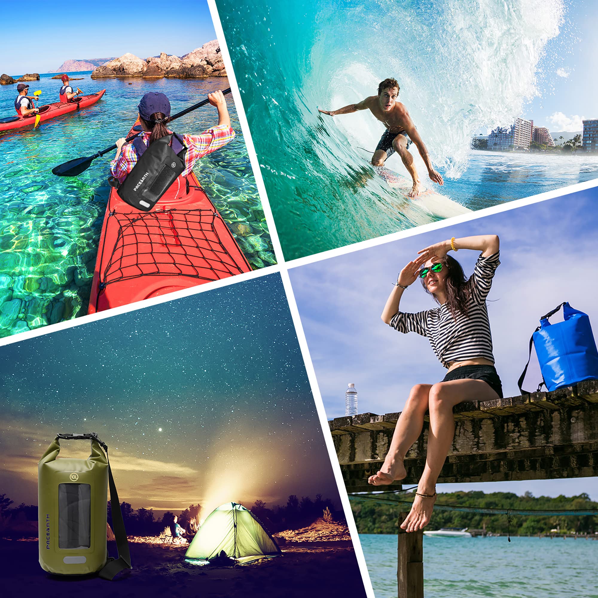 Aracky Waterproof Dry Bag,Roll Top Dry Compression Sack with Waterproof Phone Case,Floating Lightweight Bag for Kayaking,Rafting,Boating,Hiking,Camping,Fishing