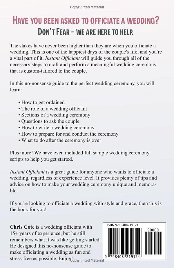 Instant Officiant: A No-Nonsense Guide to the Perfect Wedding Ceremony