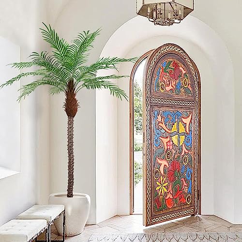 AnTing Artificial Palm Tree 8.5ft Tall Trees Plants 18 Leaves 102in Outdoor Palm Trees for Outside Patio Trees for Decor (Set of 2)