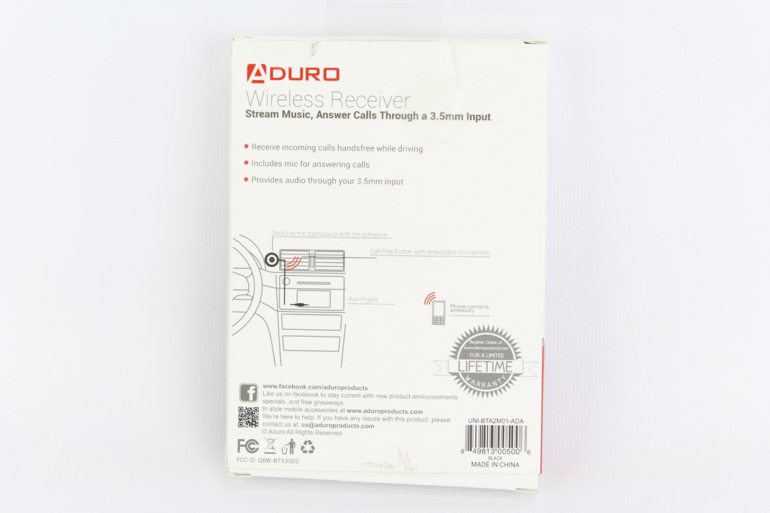 Aduro UNI-BTA2M01-ADA Bluetooth Streaming Car Kit
