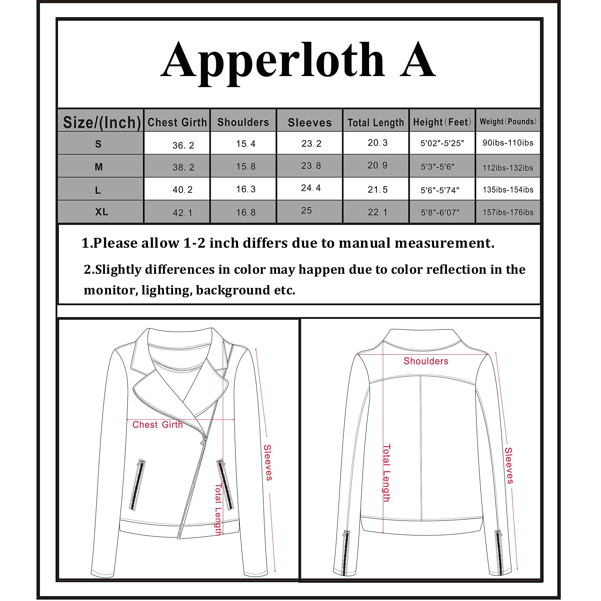 Apperloth A Women’s Solid Long Sleeve Faux Suede Motorcycle Jackets Zipper Short Coats