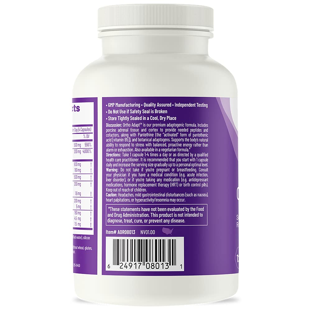 AOR, Ortho Adapt, Adrenal Support for Proper Response to Stress, Natural Adaptogenic Herbal Supplement, 120 capsules (30 servings)