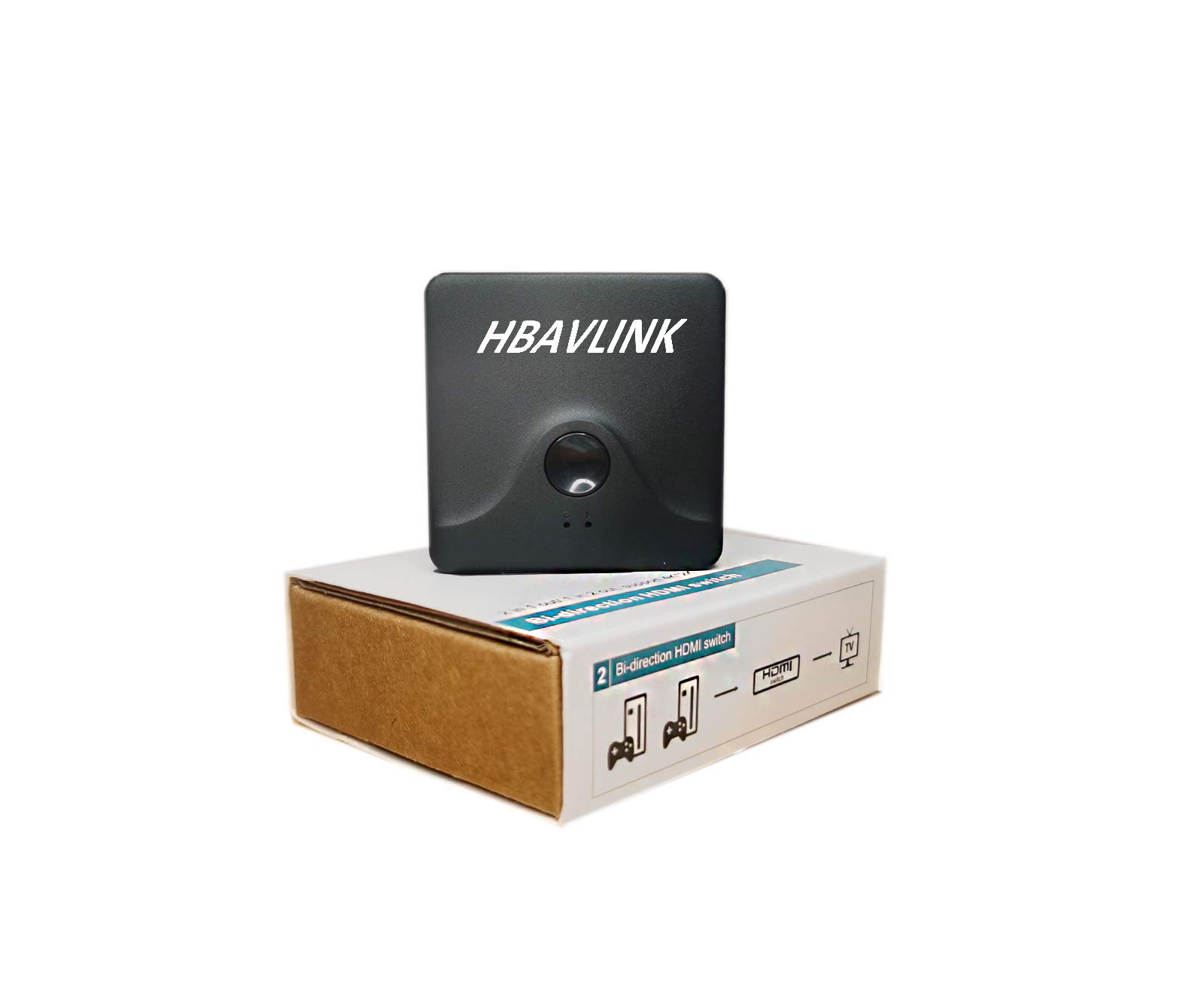 HDMI Switch 4K 60Hz - HBAVLINK HDMI Selector Switch Box HDMI Splitter 2 in 1 Out, No External Power Required, for Roku/PS5/Xbox/Netendo Switch/Fire Stick/Apple TV (HDMI Cable NOT Include)