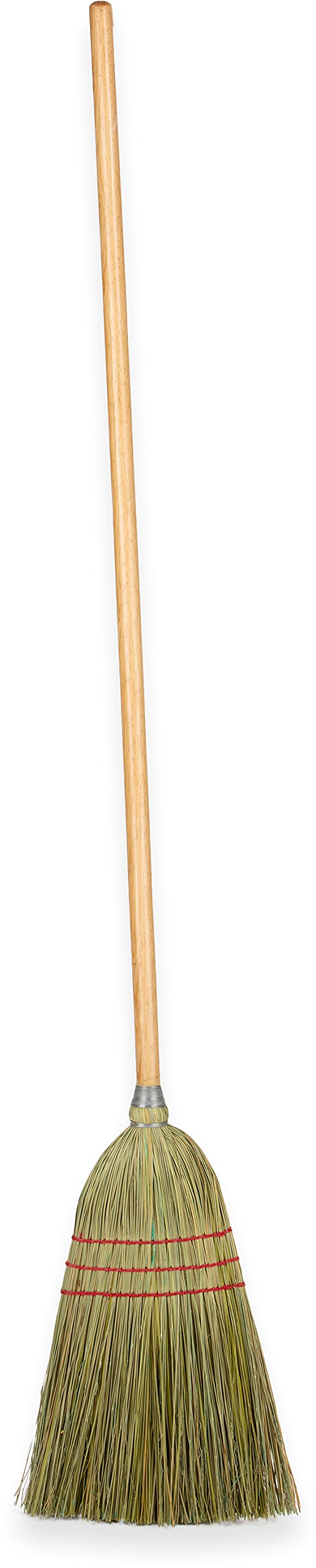Carlisle 4134967 Warehouse Broom with Wood Handle, 10" Bristle Trim, 1" Height, 1" Width, 55" Length, Corn Blend, Natural