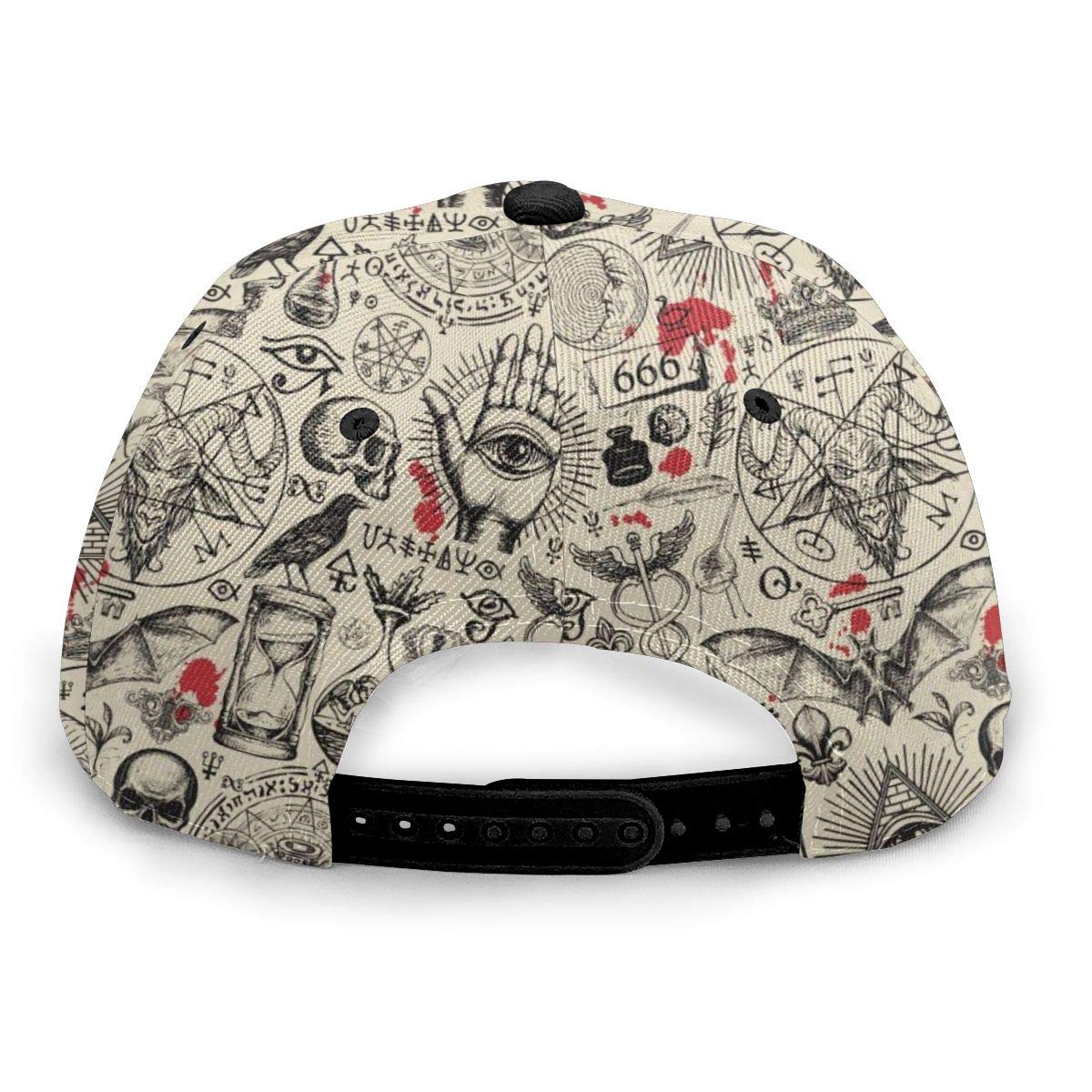 antkondnm Mexican Sugar Skulls Flat Brim Hip Hop Adjustable Hat Stylish Snapback Baseball Cap