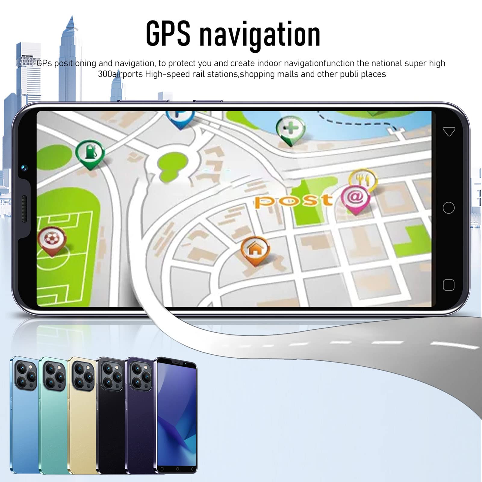 ANGGREK 14 Pro Max Smartphone 5.0 Inch 3G Network 4GB RAM 32GB Android 10 Mobile Phone Dual Card Dual Standby 100β240V Green (US Plug)