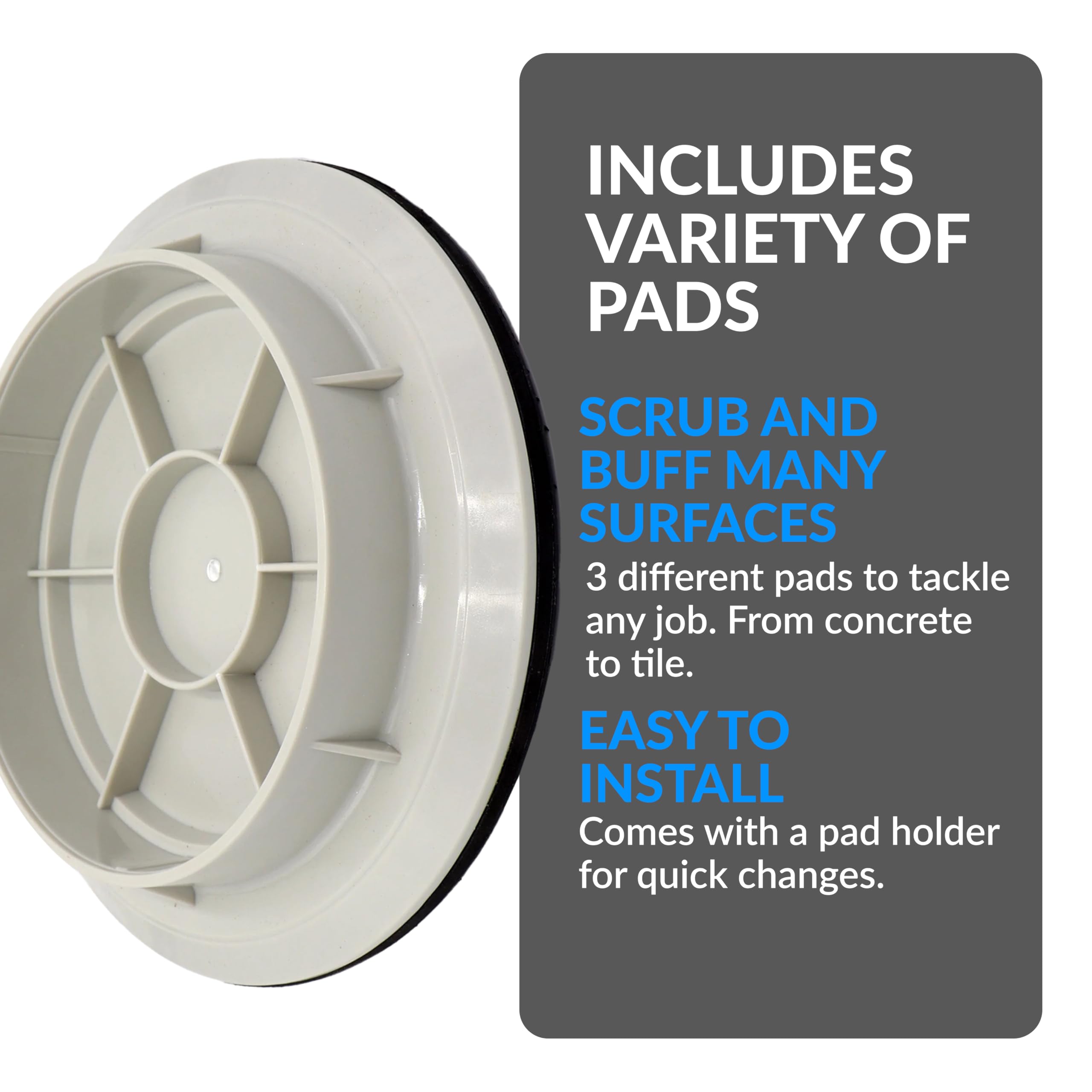 Prolux Core 15 Set of Pads and Pad Holder, Full Set of Scrubbing and Polishing Pads, and Durable, Fits 15" Core Model