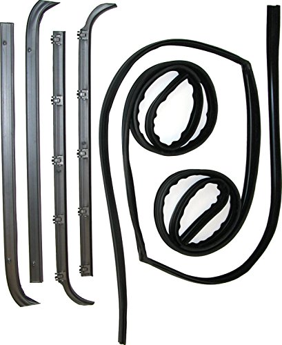 APDTY 140850 Door Window Channel Rubber Belt Weatherstrip Dew Wipe Set Front Left Right Inner & Outer (Replaces E9TZ1521536A, F0TZ1521536A, F5TZ1521536A)