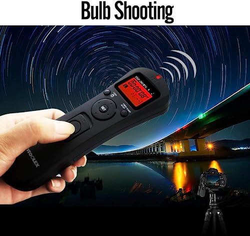 PHOTOOLEX Intervalometer Digital Camera Remote Shutter Release Controller LCD Timer Control 2.4G Wireless for Canon EOS Rebel T6 T7 80D 70D 60D 60Da 77D T7i T6i T6s SL2 SL1 T5 T3 T5i T4i T3i T2i