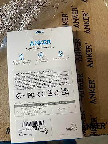 Anker USB C to Lightning Cable [6ft MFi Certified] Powerline II for iPhone 13 13 Pro 12 Pro Max 12 11 X XS XR 8 Plus, AirPods Pro, Supports Power Delivery (Charger Not Included) (Black)