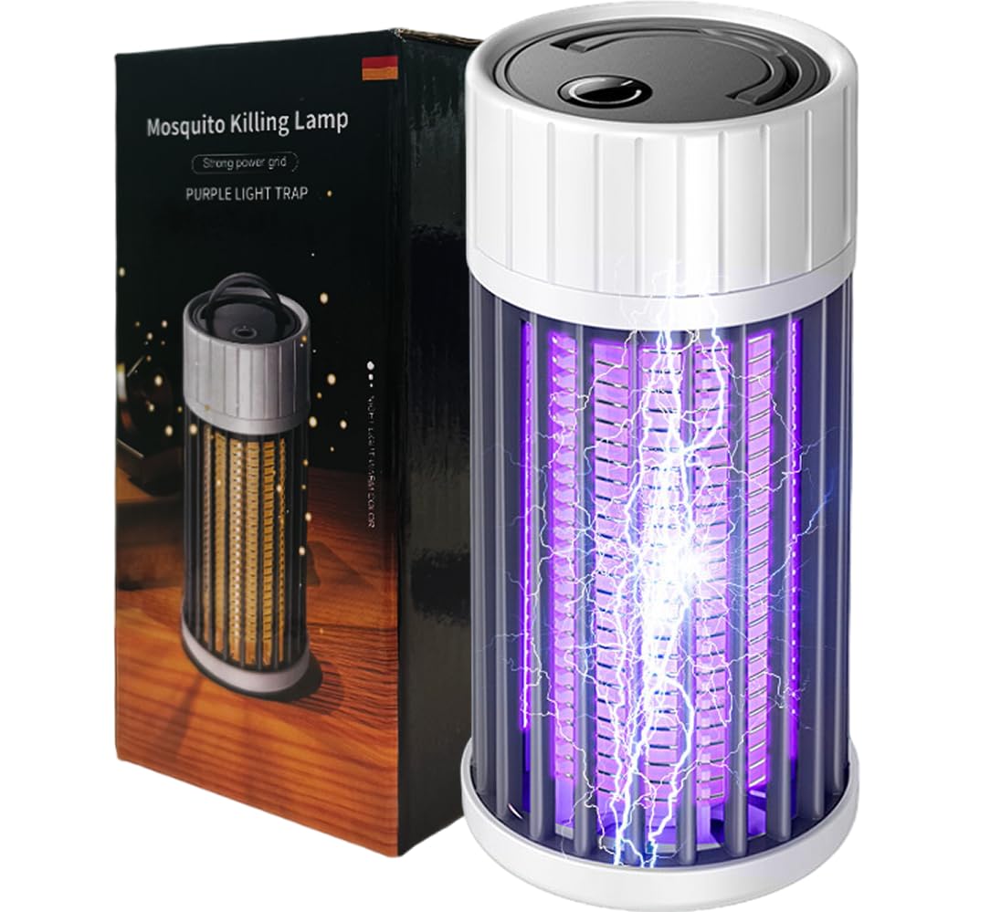 Bug Zapper Indoor, Rechargeable Cordless Portable Mosquito Zapper with Switch, Ariie Fly Zapper for Patio Home Kitchen, Repel Pest Insect Gnat Moth (Not Waterproof)