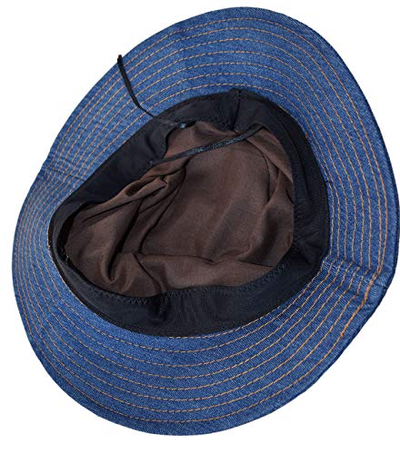 Aodrusa Womens Patch Bucket Sun Hat Denim Cotton Fisherman Caps Blue One Size