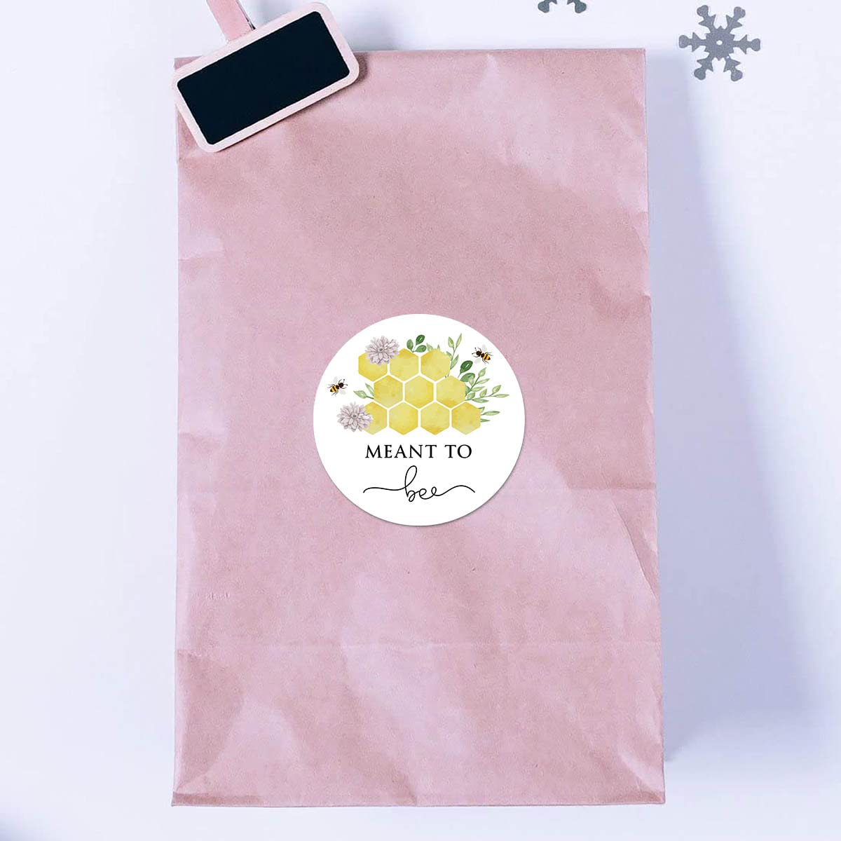 Bee Meant to Bee Stickers, 1 Inch Mint to Be Wedding Party Favor Sticker Labels, 120-Pack