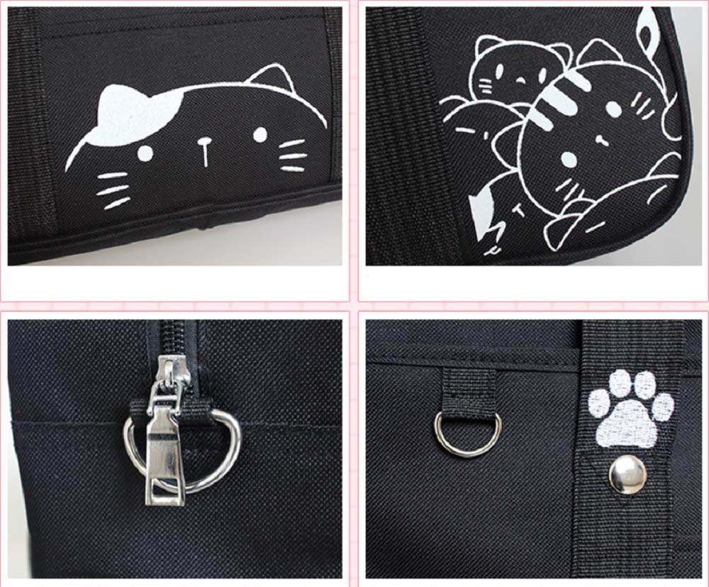 GK-O Japanese JK Uniform Bag Cute Cat Kawaii Lolita Handbag Messenger Shoulder Bags (Black)