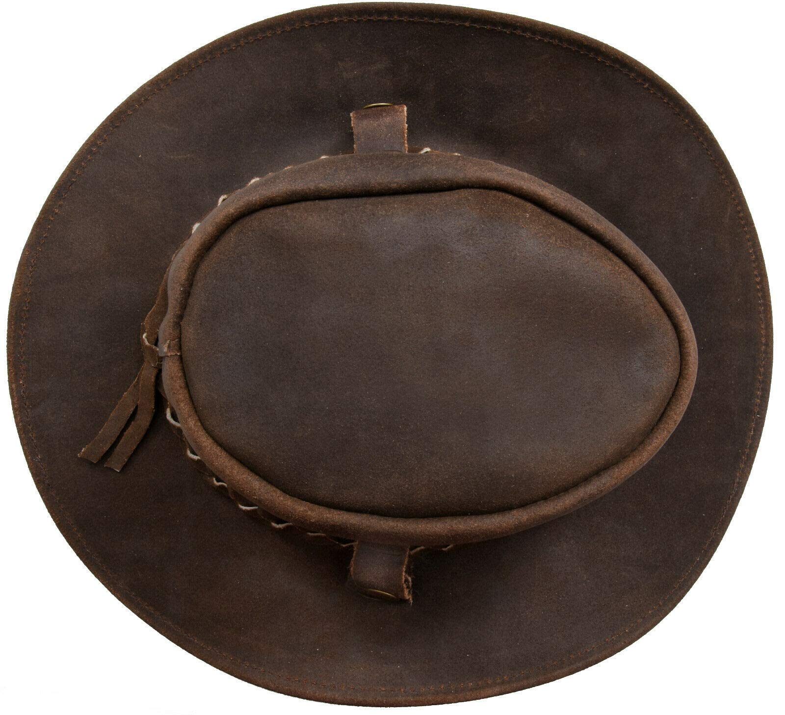 Australian Vintage Brown Western Style Cowboy Outback Real Suede Aussie Bush Hat M