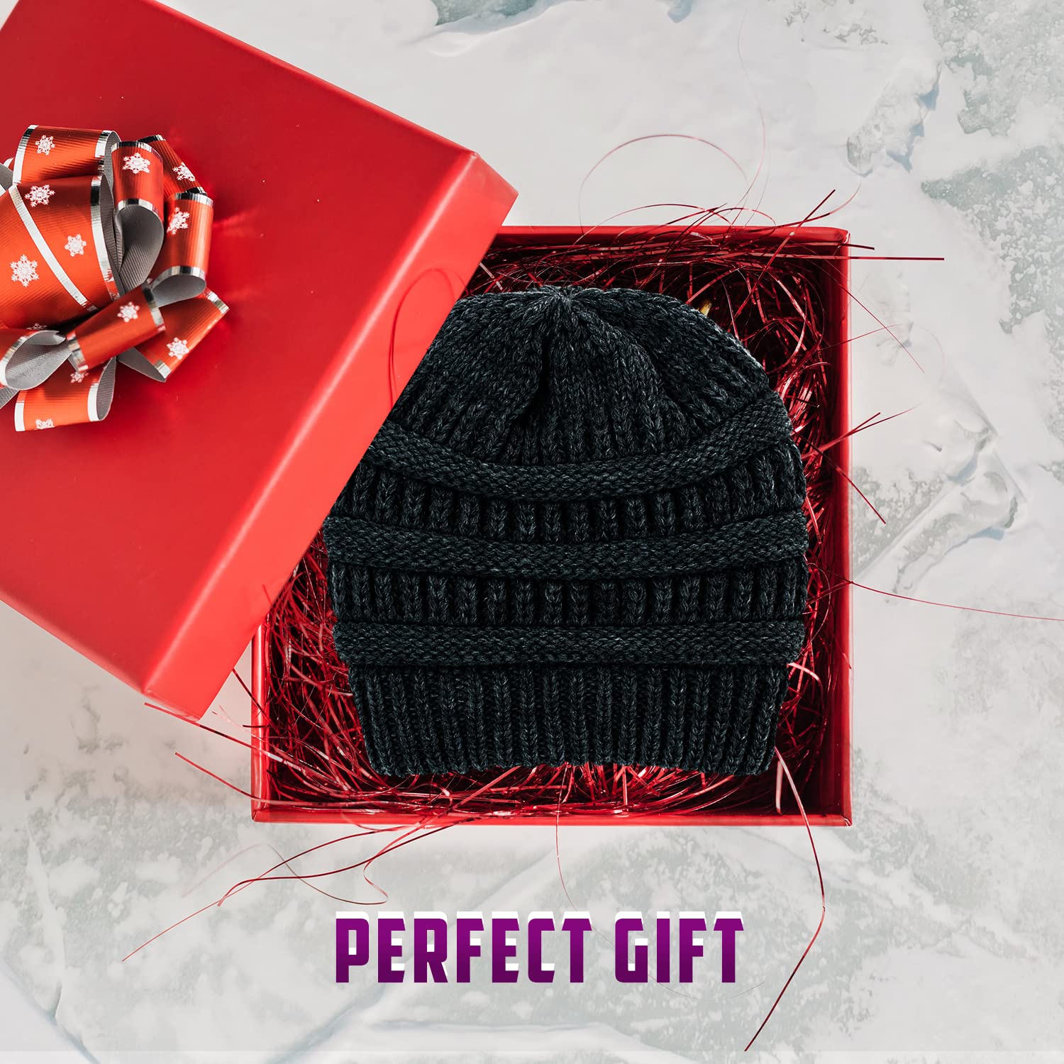 BELTONI Winter Cable Knit Beanie, Warm and Soft Hat Cap for Women, Frizz-Free with Satin Lining Black