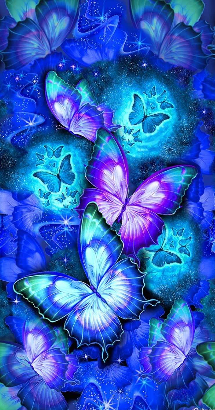 Timeless Treasures Cosmic Butterfly Cotton Fabric Panel 24" x 43"