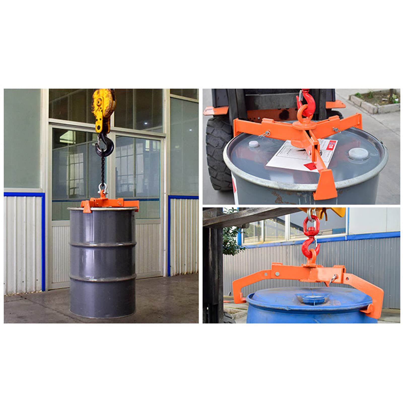 Futchoy 1 Ton Bucket Elevator Chain Lifter Drum Forklift Warehouse Rigging Carbon Steel for Extra Attachment Options Forklift, Crane, Jib Boom, Chain Lifter