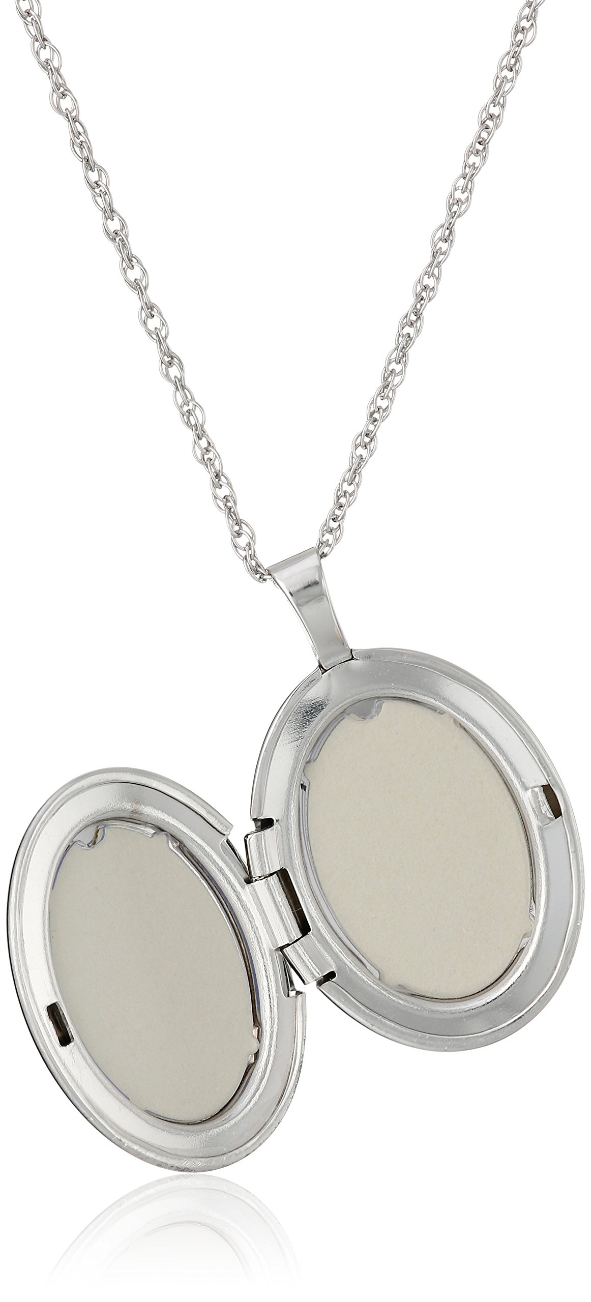 Amazon Collection Sterling Silver Oval Hand-Engraved Locket Necklace, 18"