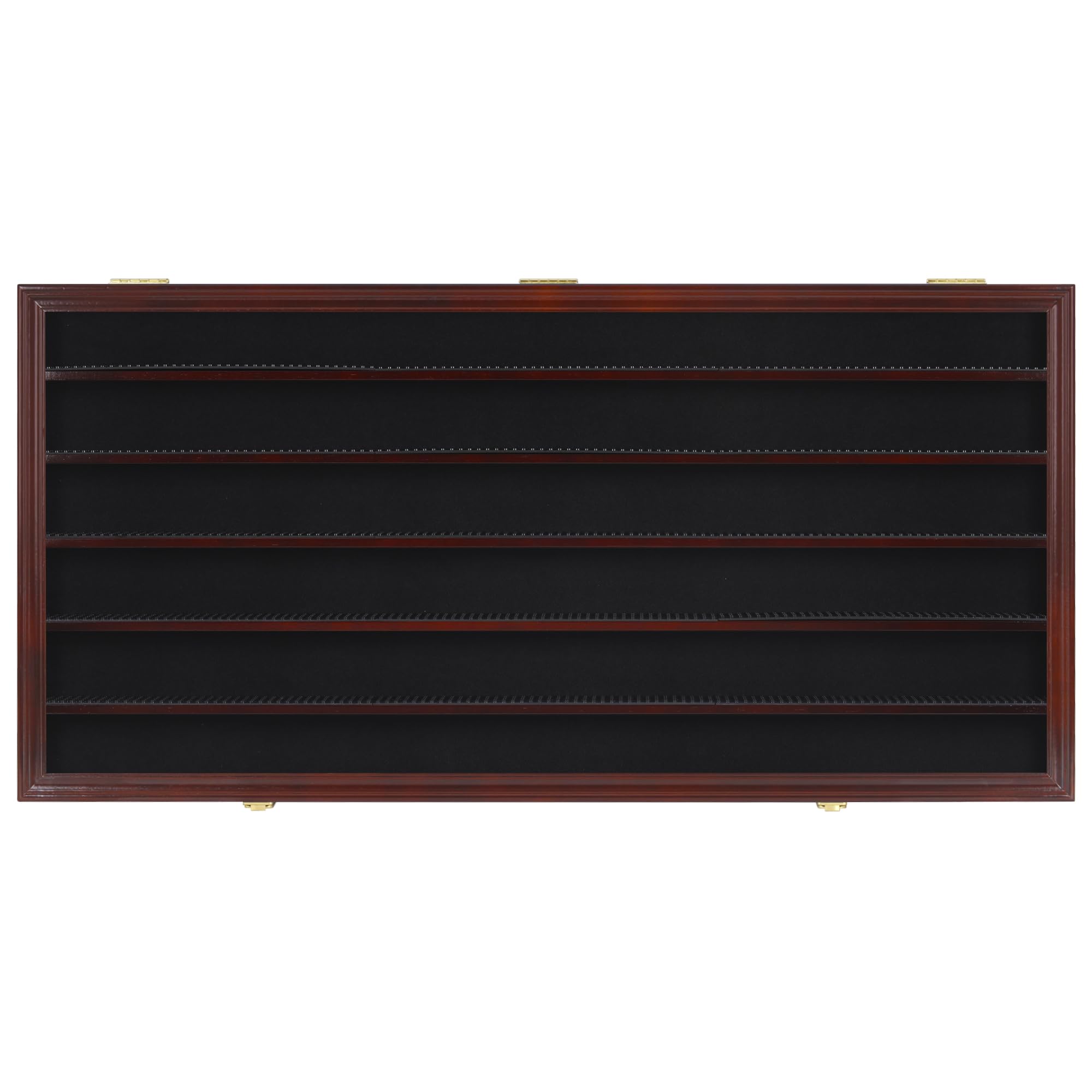 DisplayGifts Toy Minifigures Miniatures Display Case Frame Wall Cabinet Stand 200 Toys Dust Protection Mahogany Finish