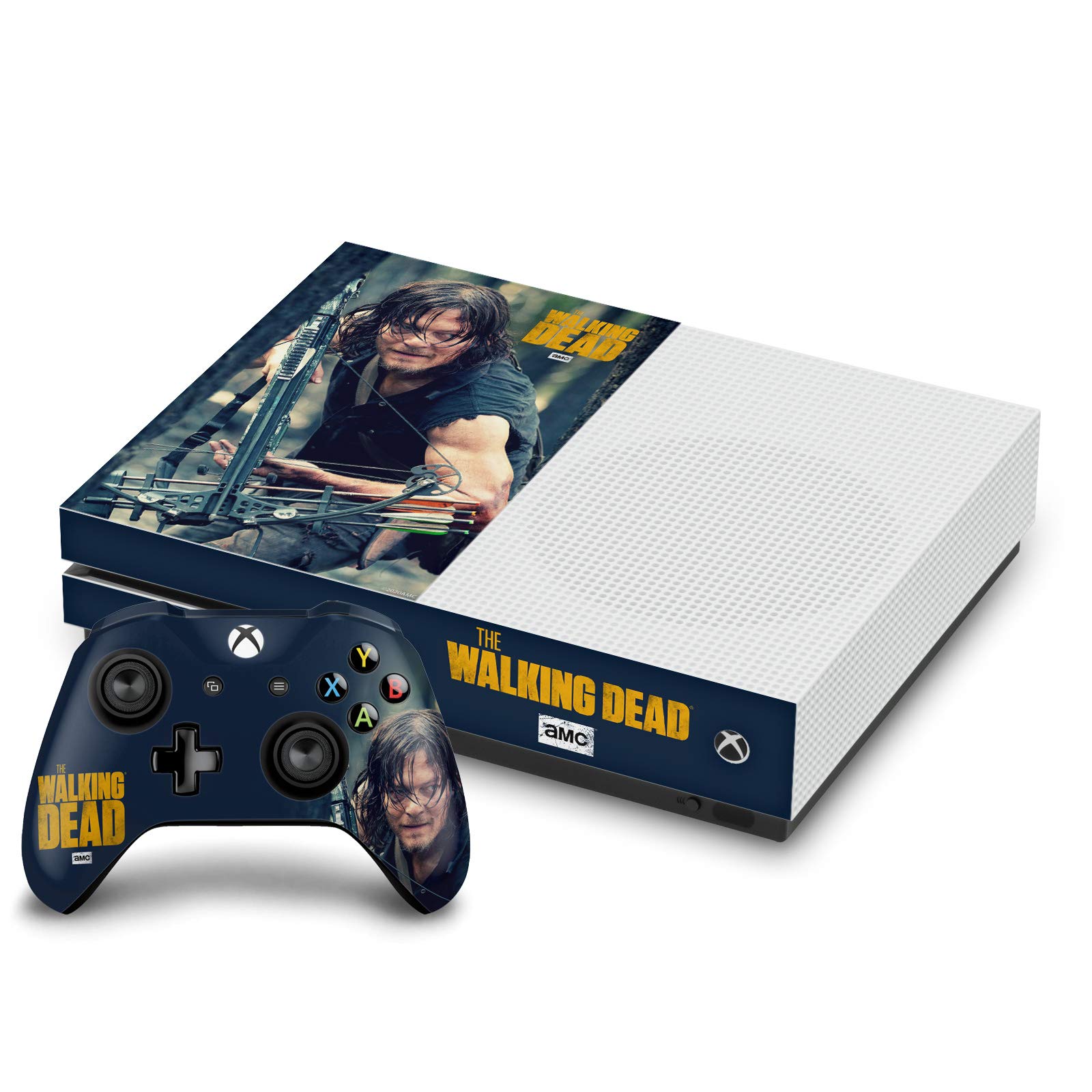 Head Case Designs Officially Licensed AMC The Walking Dead Daryl Lurk Daryl Dixon Graphics Vinyl Sticker Gaming Skin Decal Cover Compatible With Xbox One S Console and Controller Bundle