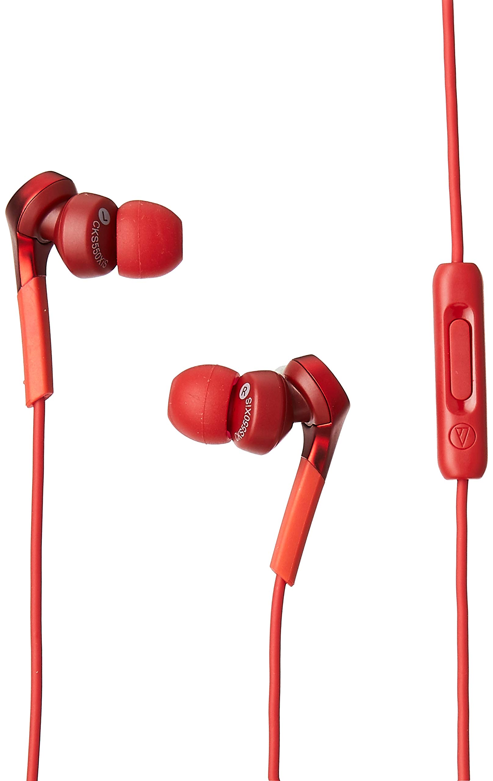 Audio-Technica ATH-CKS550XiSRD Solid Bass In-Ear Headphones, Red