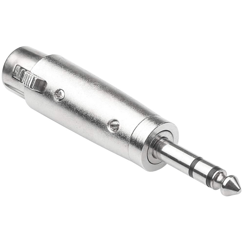Disino Female XLR to 1/4 Inch TRS Adapter,Balanced XLR Female to Quarter Inch Male Jack Converter Audio Connector - 2 Pack