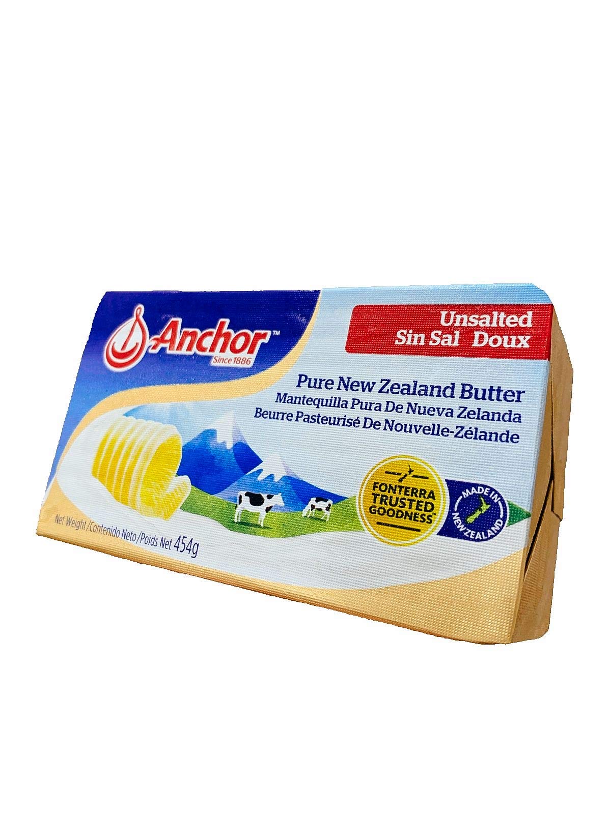 Anchor Butter New Zealand, Salted. Pack of 2 x 16oz packs (2lb)