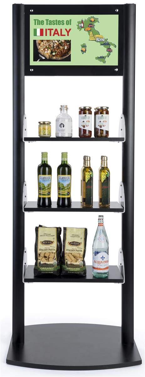 Displays2go Digital Sign Shelving Racks, Plug n-Play, 21.5" Screen, Built-in-Speakers â€“ (DRS21BK)