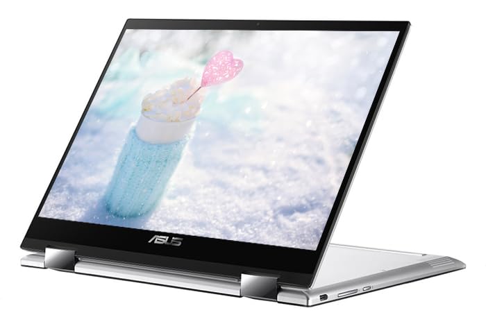 ASUS 2023 Convertible 2-in-1 Lightweight Chromebook, 12” HD IPS Touchscreen, ARM Cortex 8-Core Processor Up to 2.20GHz, 4GB Ram, 64GB SSD, Super-Fast WiFi, Chrome OS, Dale Silver (Renewed)