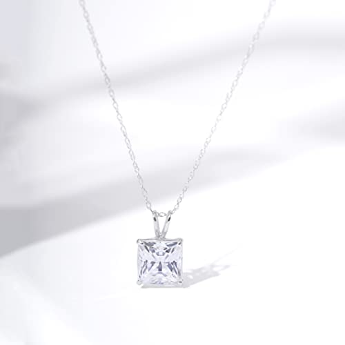 Amazon Essentials 14K Gold 3cttw Infinite Elements Cubic Zirconia Square Pendant with Chain, (previously Amazon Collection)