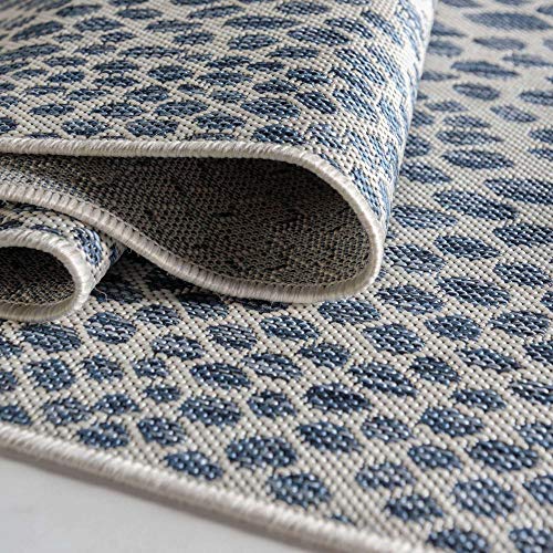 Unique Loom Outdoor Collection Area Rug - Cape Town (6' 1' x 9' Rectangle, Blue/ Olive)