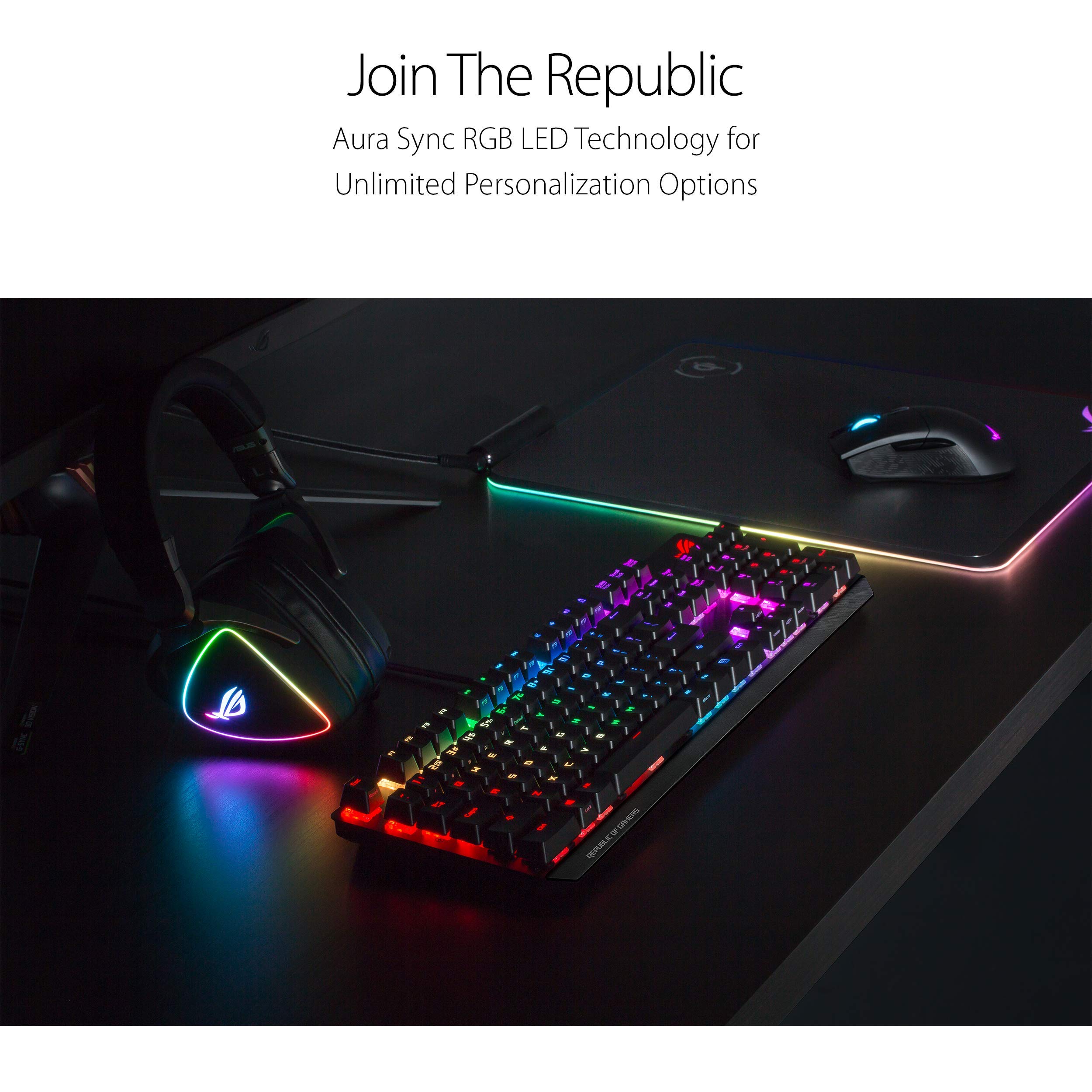 ASUS RGB Mechanical Gaming Keyboard - ROG Strix Scope | Cherry MX Red Switches | 2X Wider Ctrl Key for FPS Precision | Gaming Keyboard for PC