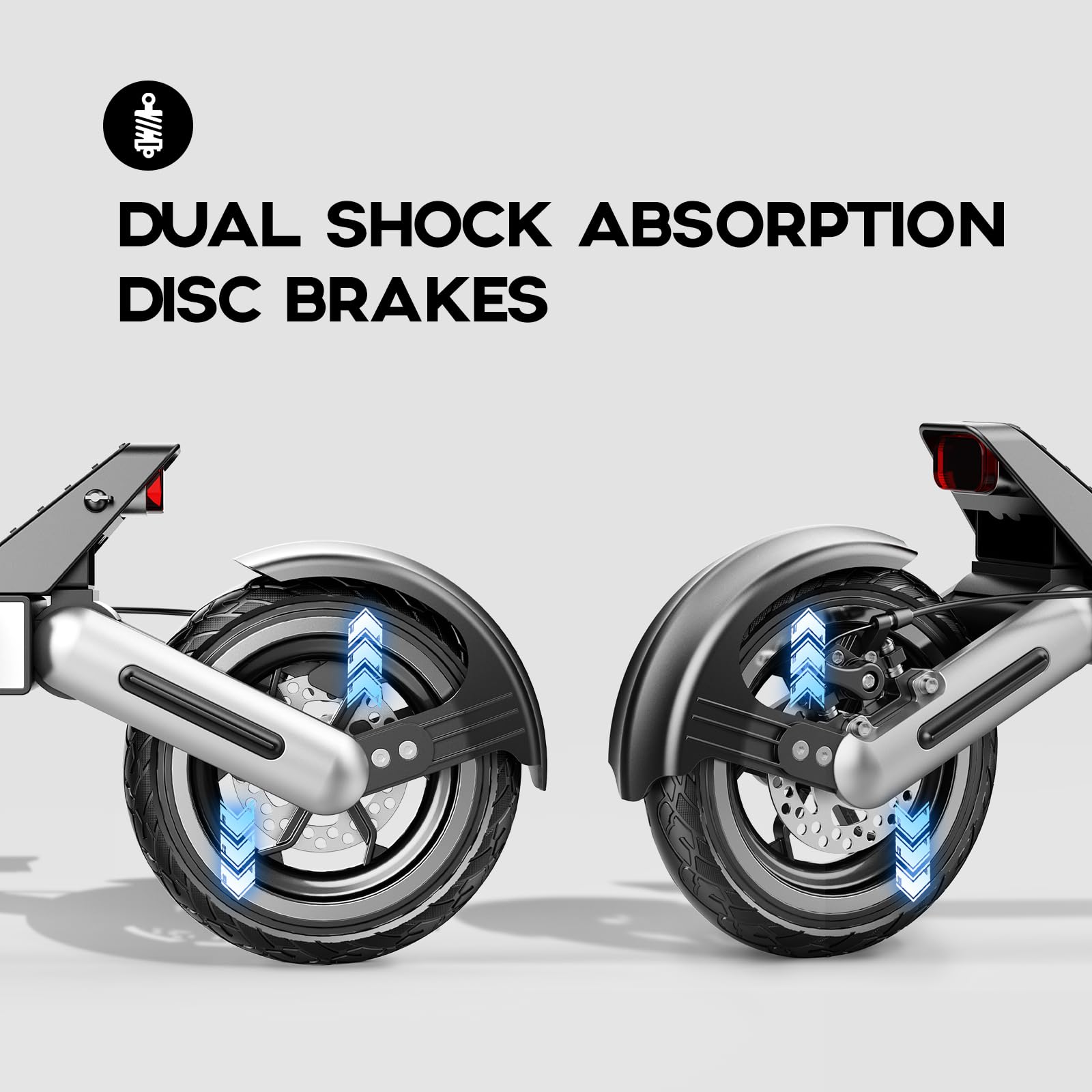 Atsgke Electric Scooter, Adults Scooter with 800W Motor, 18-22 Miles Range, Max Speed 22 Mph, 10" Solid Tires, Folding Electric Scooter for Adults with Dual Shock Absorption