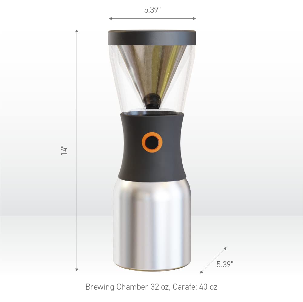 asobu Coldbrew Portable Cold Brew Coffee Maker With a Vacuum Insulated 34oz Stainless Steel 18/8 Carafe Bpa Free (White)